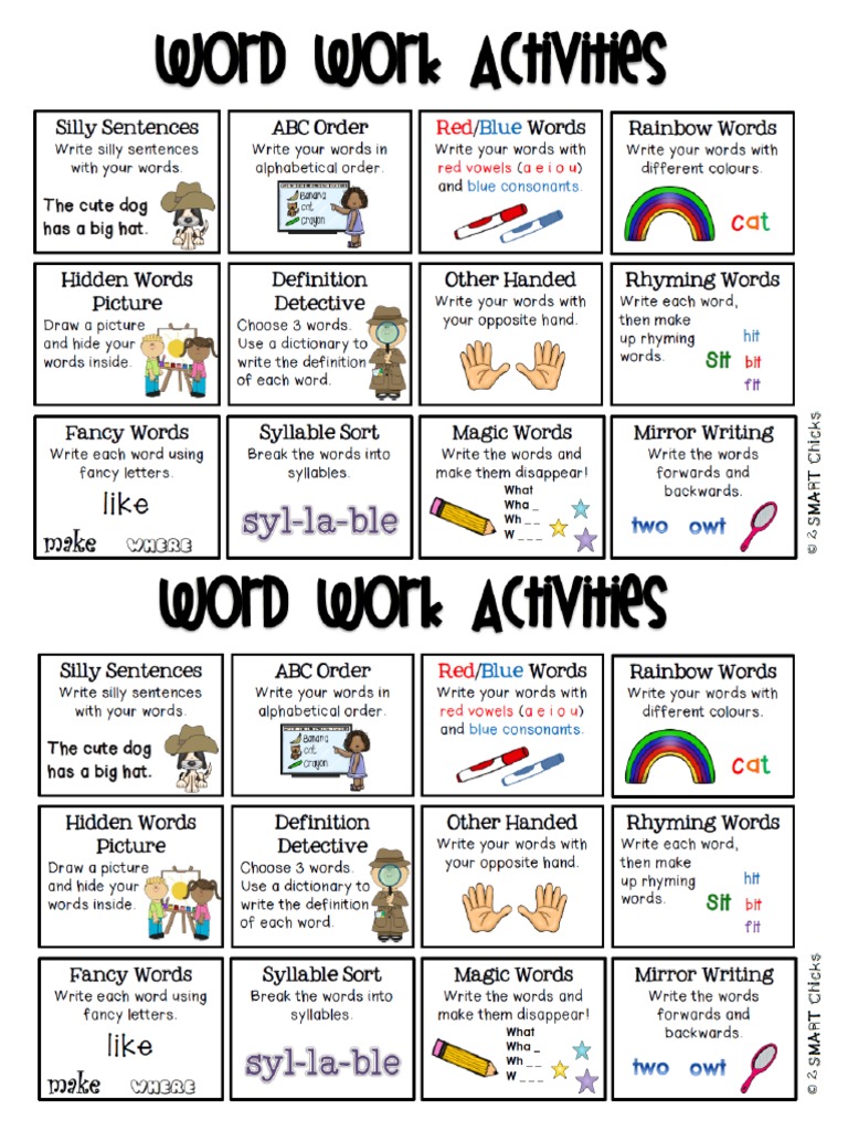 Word Work Activities | PDF