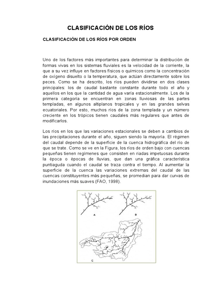 Clasificación de Los Ríos | PDF | Río | Descarga (hidrología)