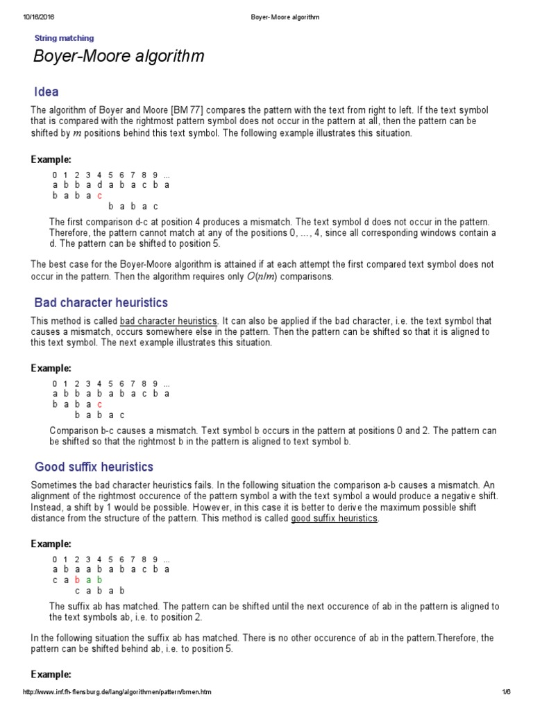 Boyer Moore Algorithm | PDF | Algorithms | Mathematical Concepts Boyer Moore Algorithm | PDF | Algorithms | Mathematical Concepts