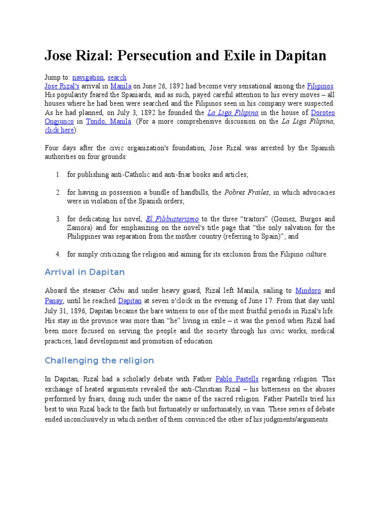 Jose Rizal Exile in Dapitan | Philippines