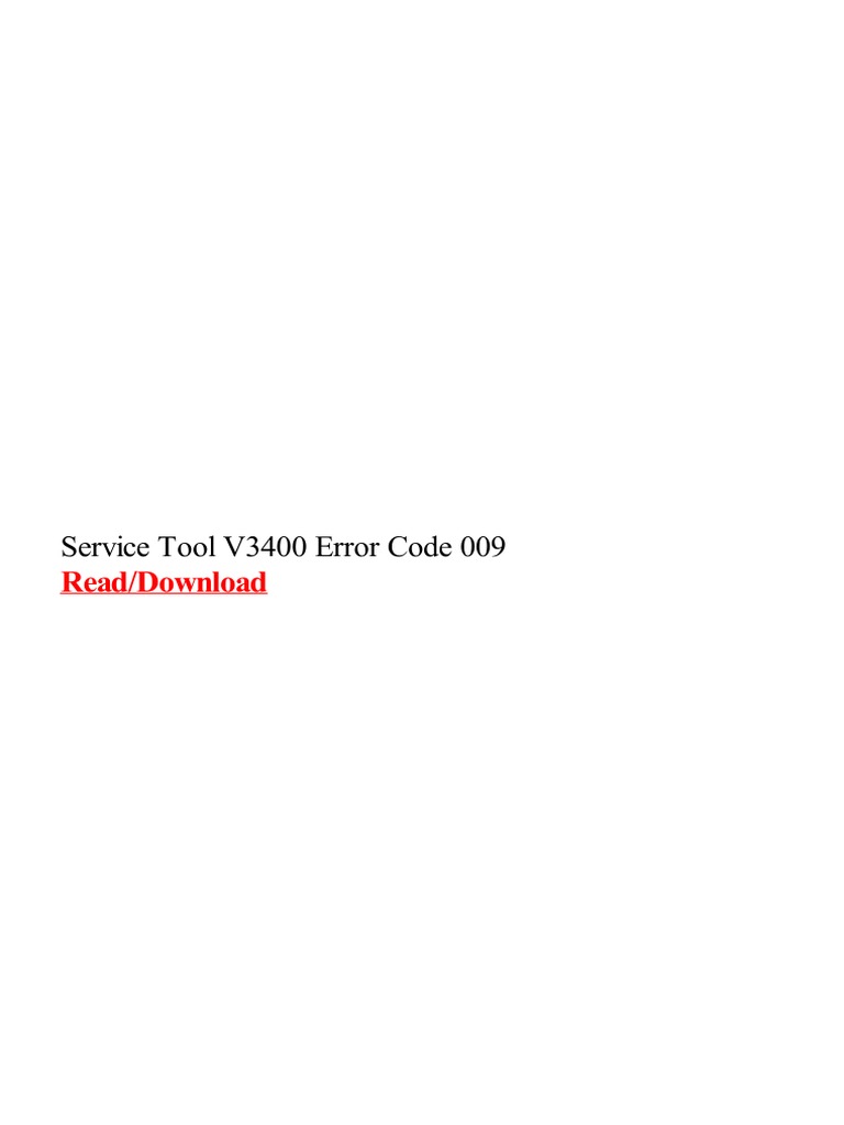 Service Tool v3400 Error Code 009 | PDF | Media Technology | Office ...