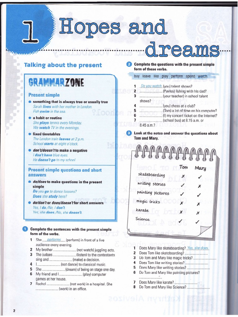 Activate A2 Present Simple | PDF