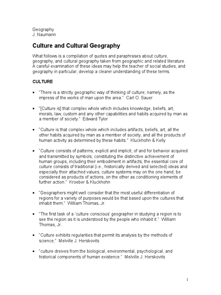 Defining Culture: A Compilation of Key Concepts and Quotes about ...