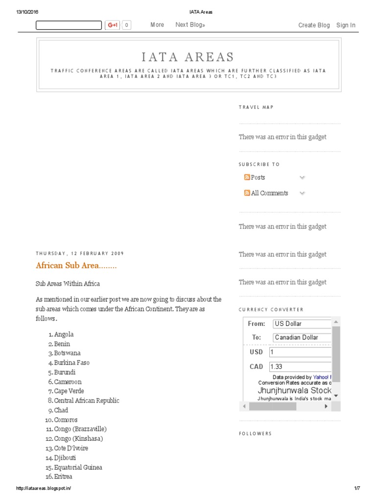 IATA Areas | PDF | South America | Europe Travel