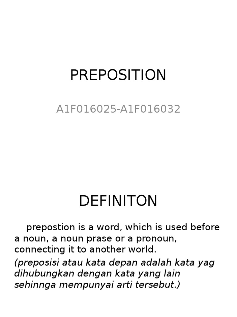 Preposition | PDF | Preposition And Postposition | Syntax