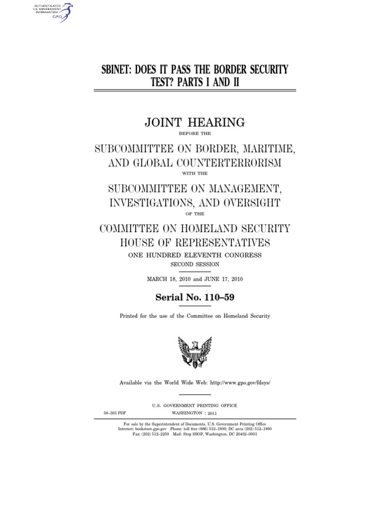 Sbinet: Does It Pass The Border Security Test? Parts I and Ii | PDF ...