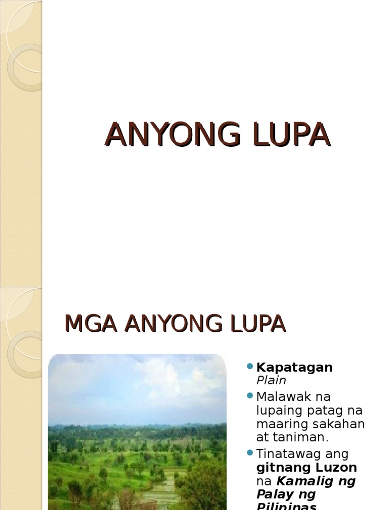 Anyong Lupa | PDF