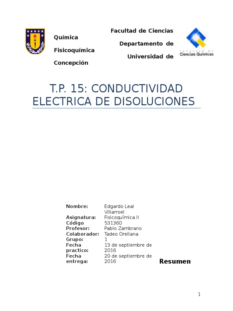 Conductividad Electrica en Disoluciones | PDF | Ácido clorhídrico | Ph