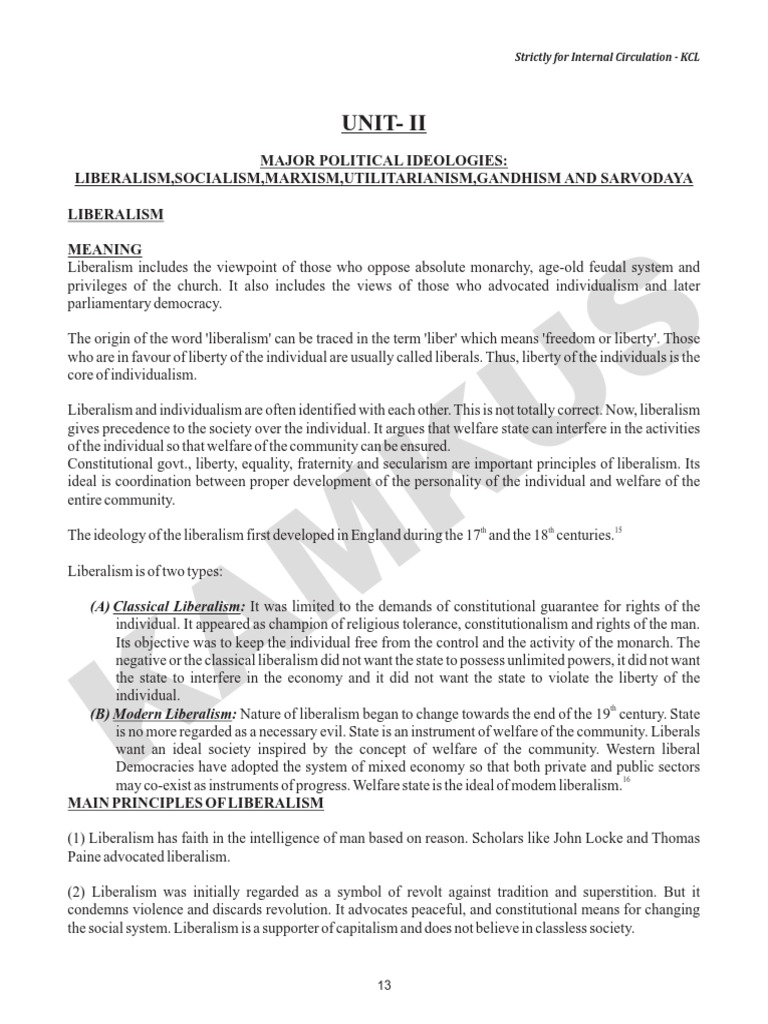 Major Political Ideologies | PDF | Socialism | Liberalism