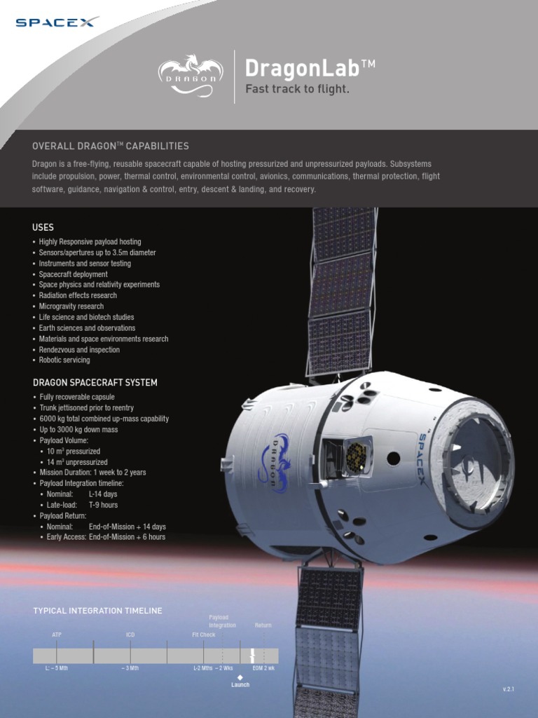 Dragon Spacecraft Measured Drawing | Space X Dragon | Spacecraft