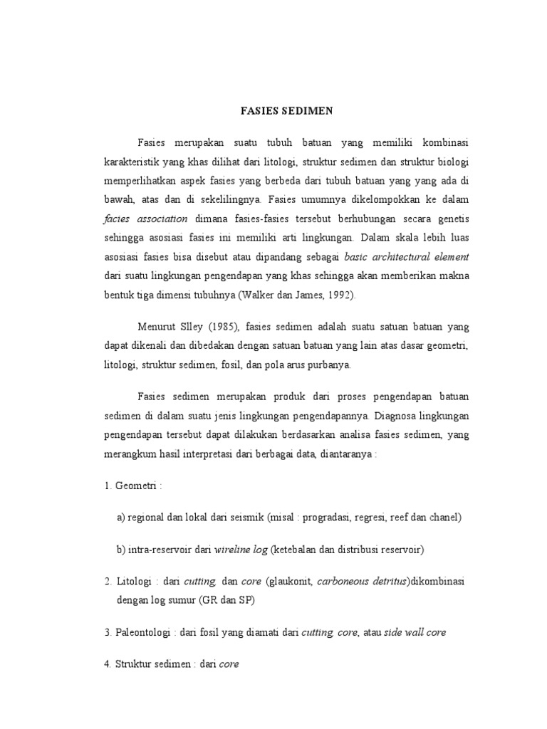 Fasies Sedimen dan Lingkungan Pengendapan | PDF | Ilmu Sosial | Perjalanan