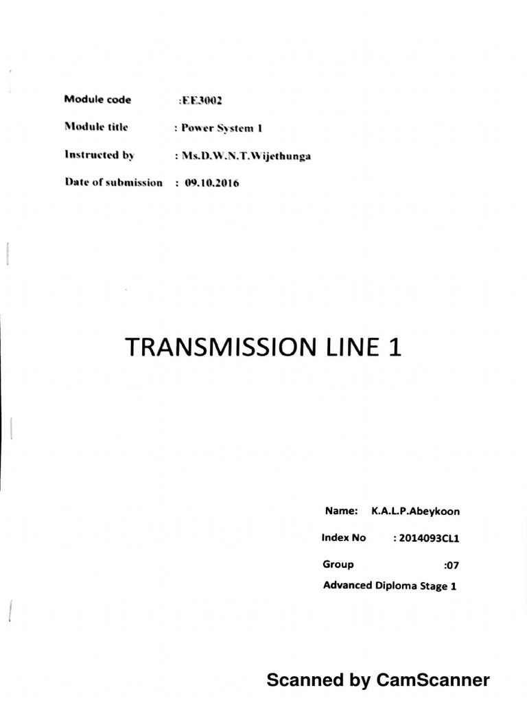 Transmission Line 1 | PDF