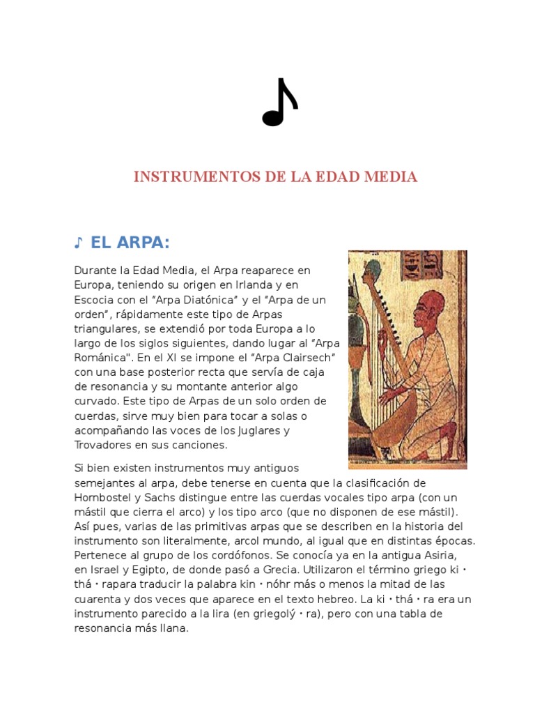Instrumentos de La Edad Media | PDF | Flauta | Instrumentos musicales