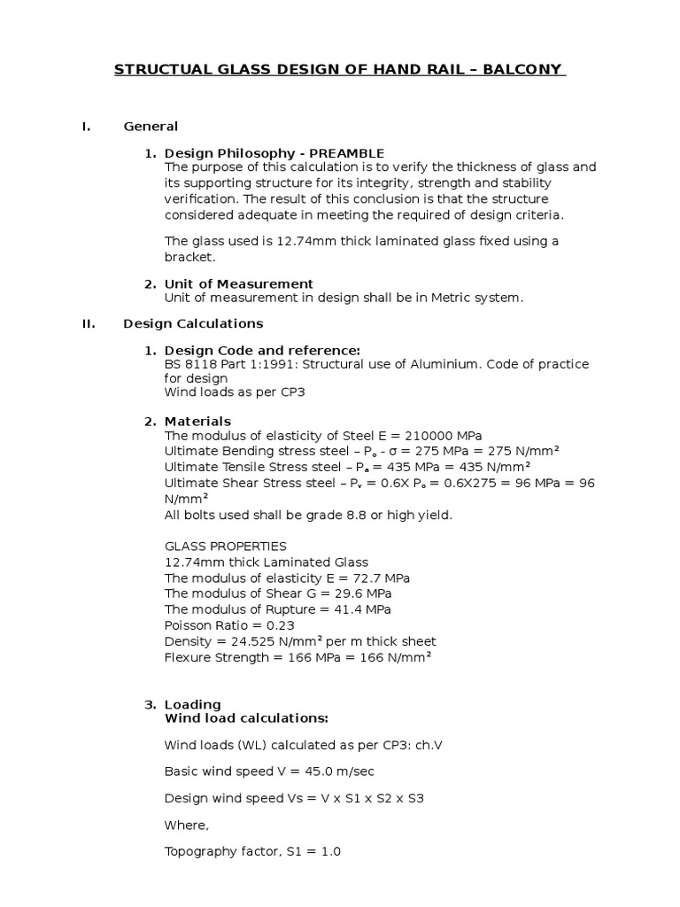 Structural Glass Design-CP3 | PDF | Strength Of Materials | Bending
