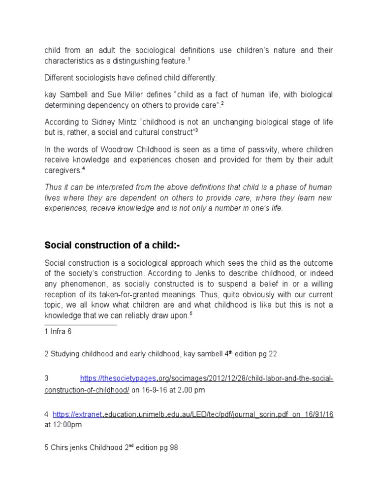 Children | PDF | Childhood | Social Constructionism