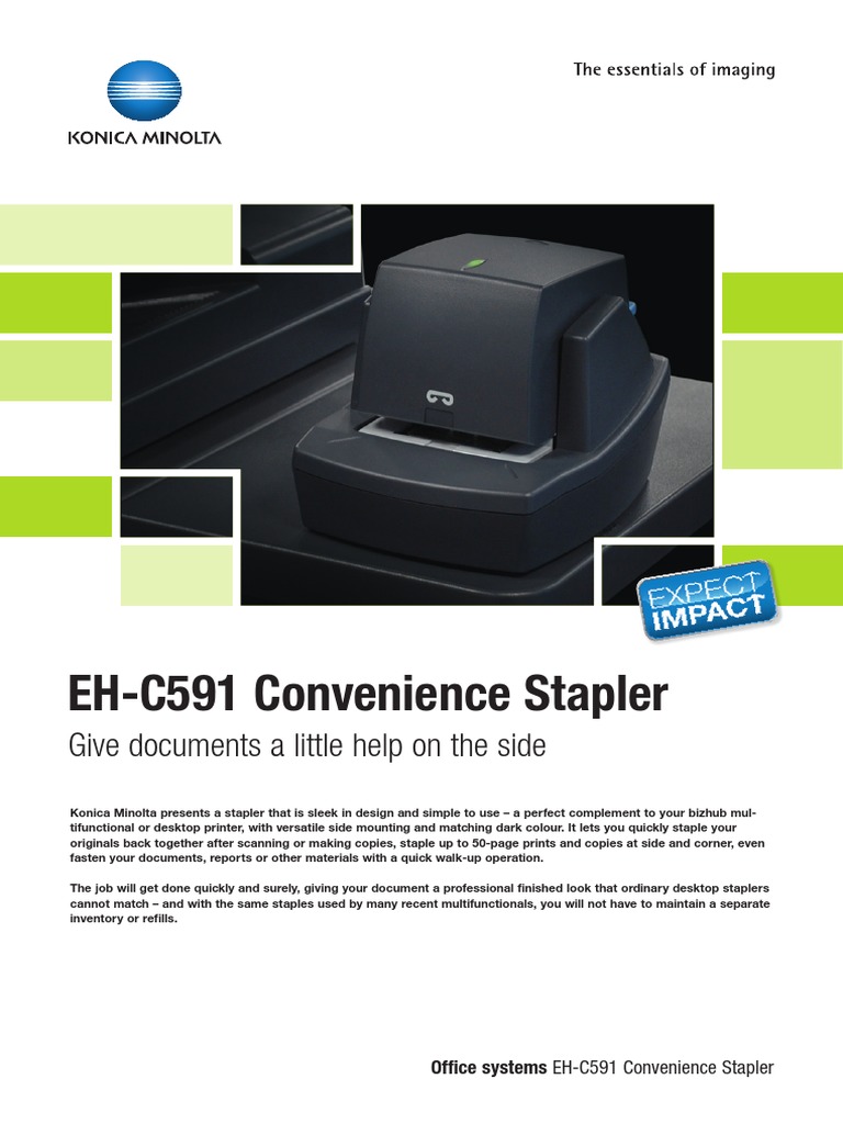 Konica Minolta EH-C591 Convenience Stapler Leaflet | PDF | Office ...