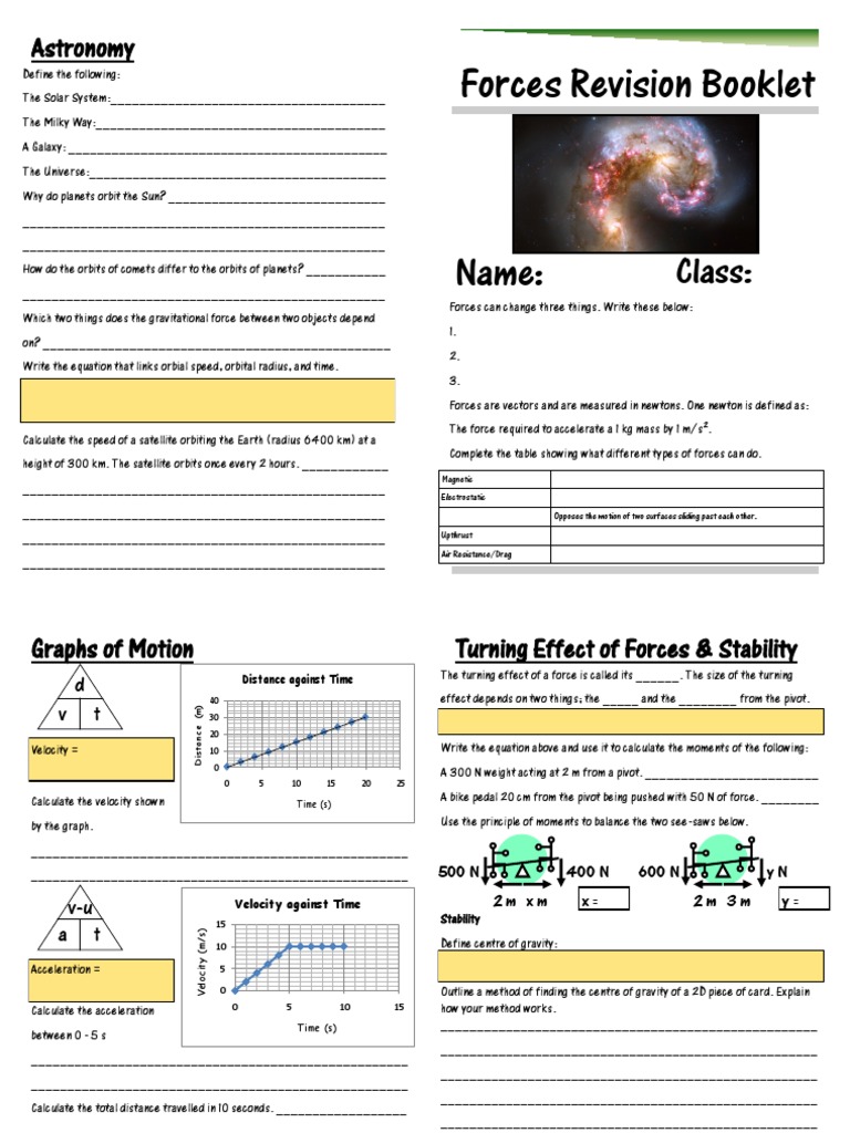 Forces Revision Booklet | PDF | Orbit | Force