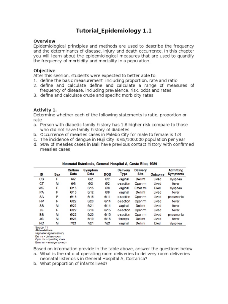 Epidemiology Measures Tutorial | PDF | Hiv | Prevalence