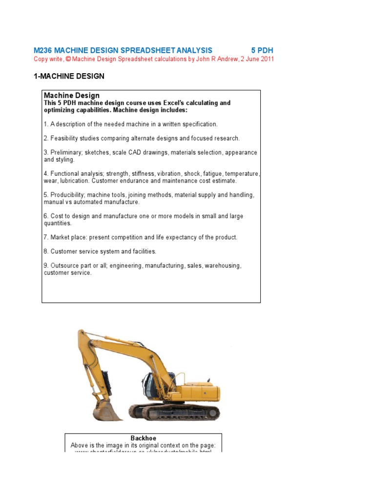 Machine Design Spreadsheet Analysis | PDF | Gear | Bending