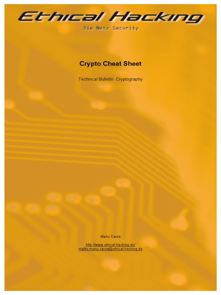 Crypto Cheat Sheet Overview | PDF | Key (Cryptography) | Cryptography