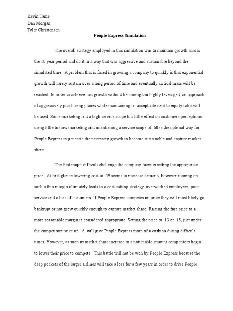 People Express | PDF | Leverage (Finance) | Competition