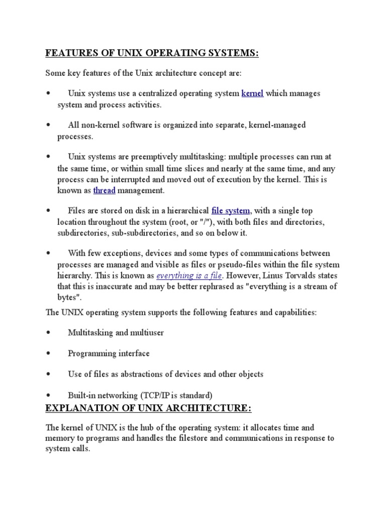 Unix Linux Architecture Questions | PDF | Kernel (Operating System) | Unix