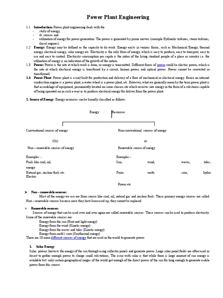 Power Plant Engineering Notes | PDF | Power Station | Energy Development