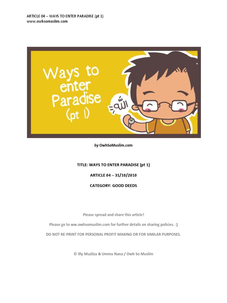 OSM04 Ways To Enter Paradise | PDF | God In Islam | Sin