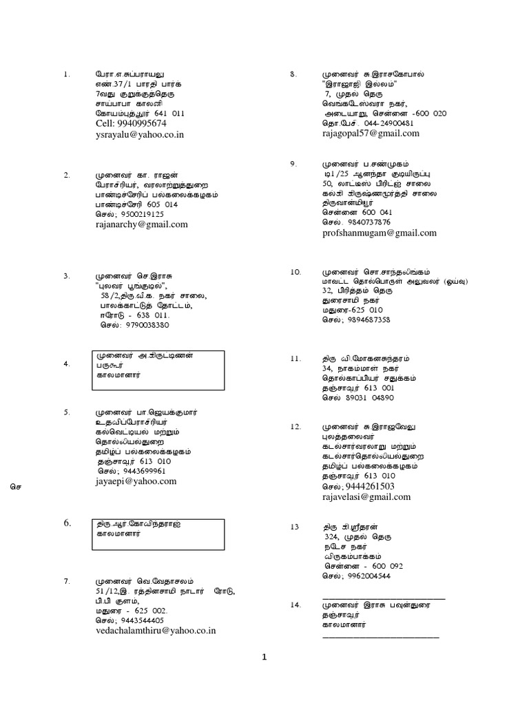 Avanam Members Address - 2016. | PDF | Cooking, Food & Wine | Wellness