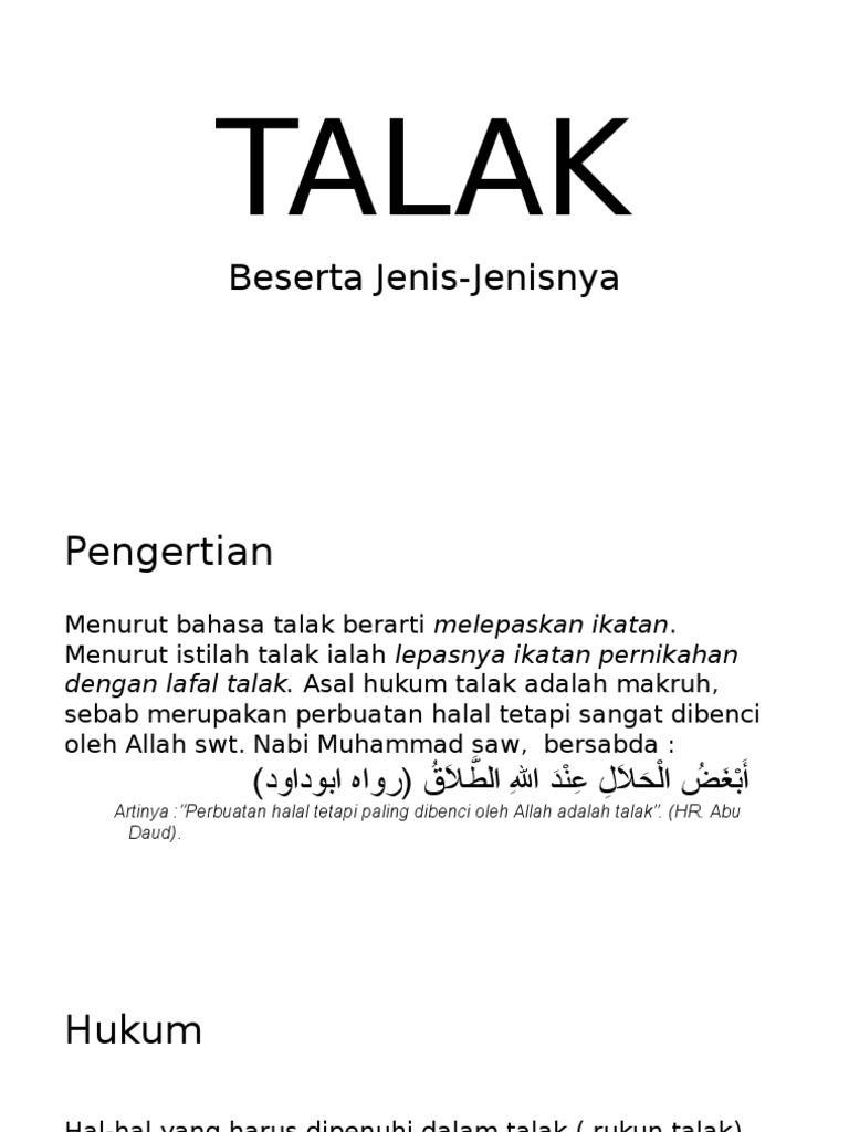 TALAK | PDF | Ilmu Sosial | Hukum
