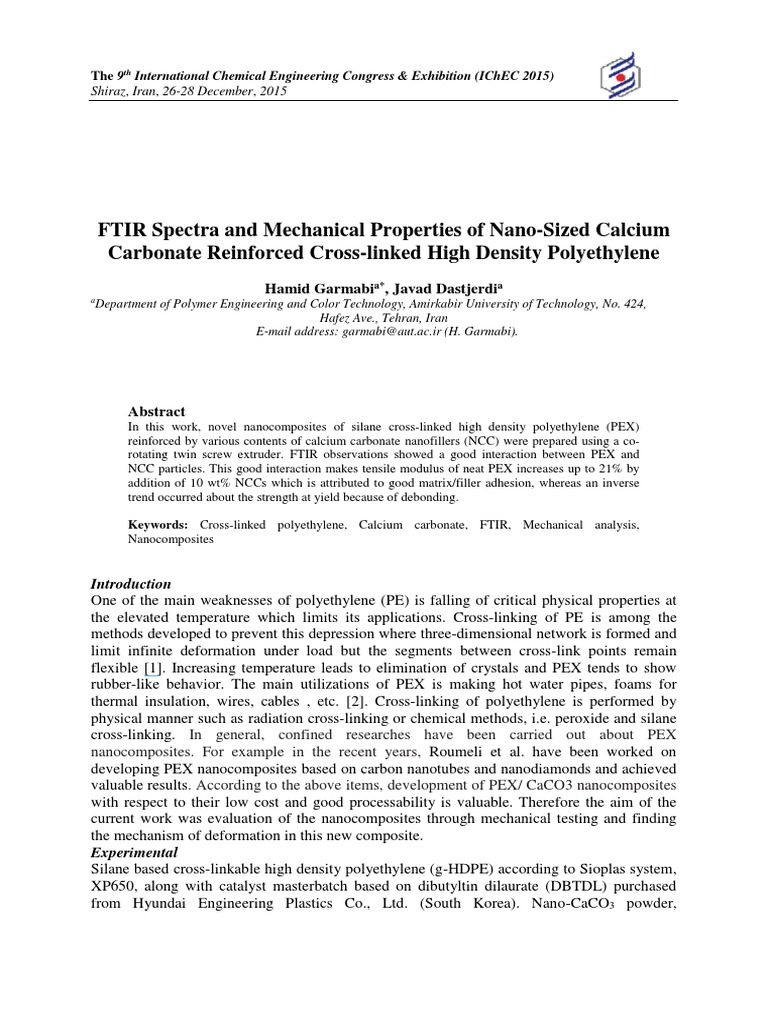 FTIR Spectra and Mechanical Properties of Nano-Sized Calcium Carbonate ...