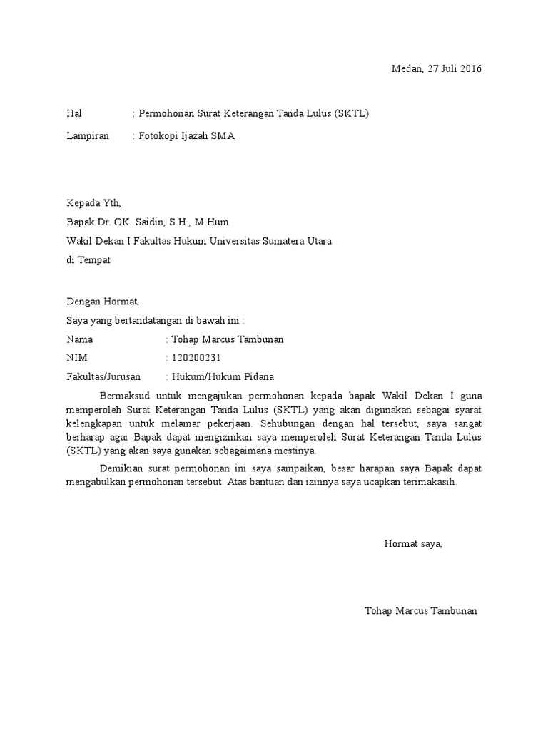 Permohonan SKTL | PDF