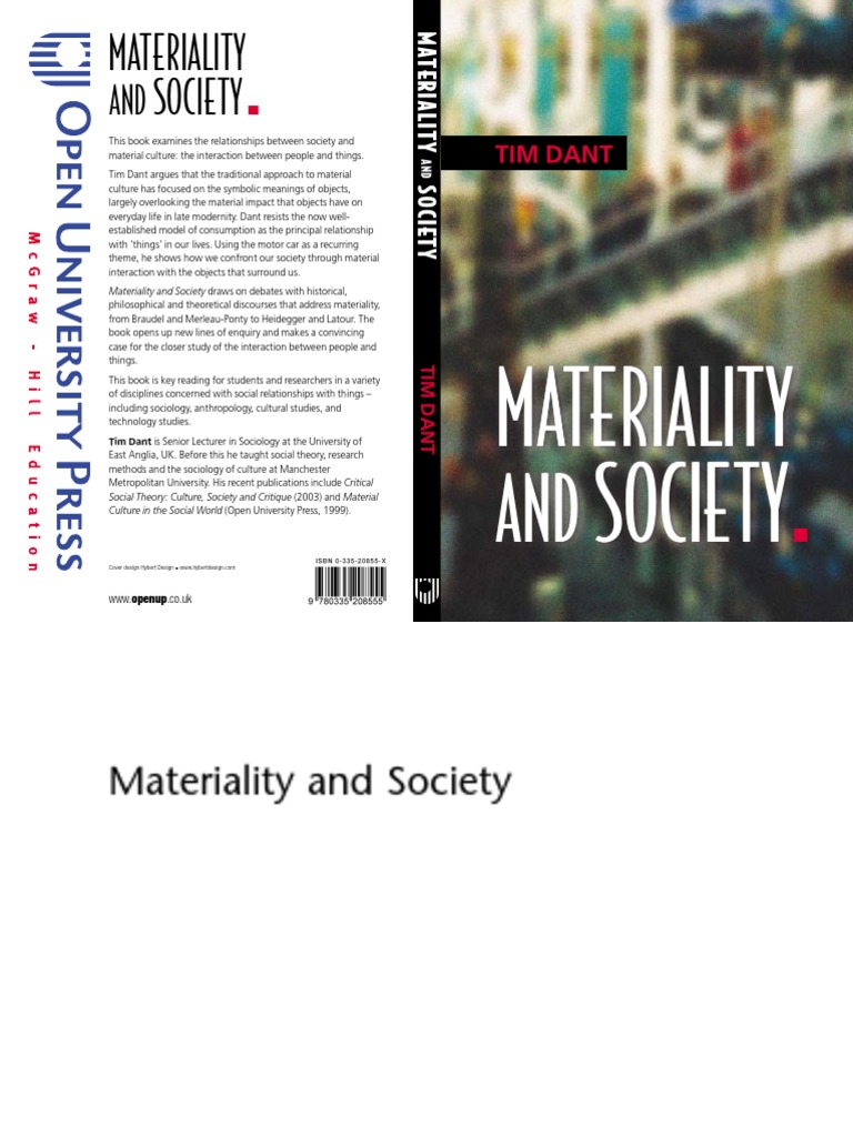 Tim Dant-Materiality and Society (2004) | Download Free PDF | Sociology ...