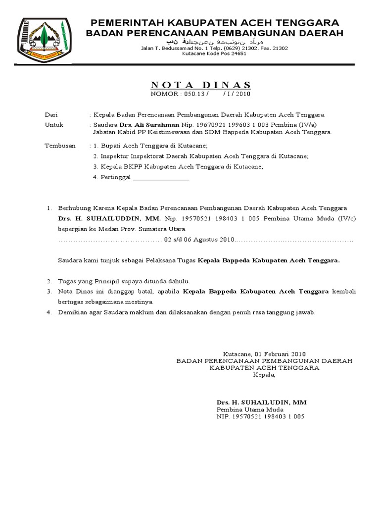 Nota Dinas | PDF