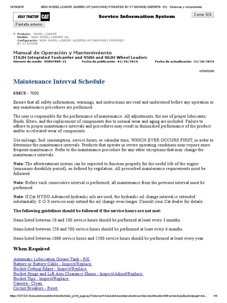 Maintenance Interval Schedule: When Required | PDF | Steering | Bearing (Mechanical)