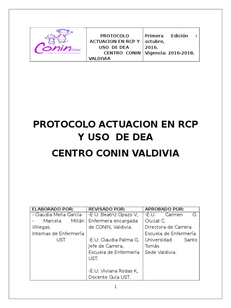 Protocolo Actuacion y Uso de Dea | PDF | Reanimación cardiopulmonar | Sistema cardiovascular