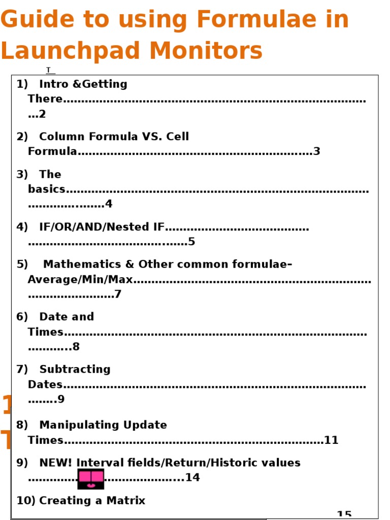 Bloomberg Launchpad Formula Guide Pdf Microsoft Excel Multiplication