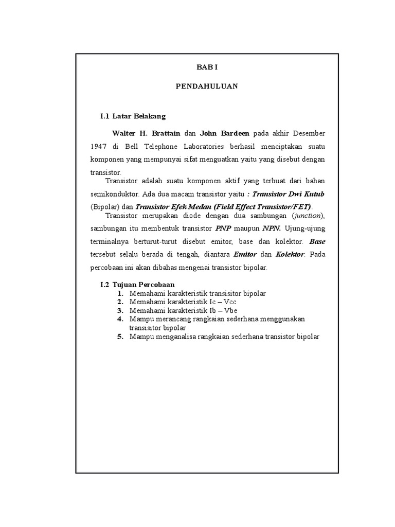 Karakteristik Transistor Bipolar (Hendro Kurniadi) | PDF