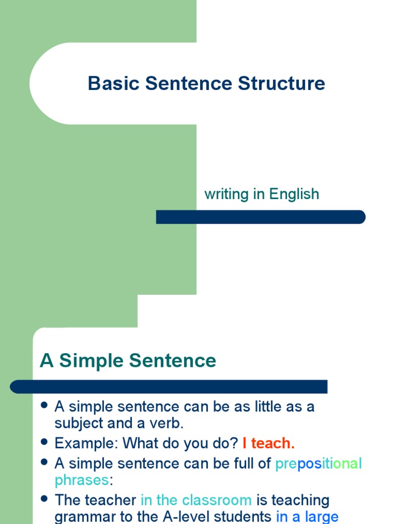 Basic Sentence Structure | Download Free PDF | Sentence (Linguistics ...