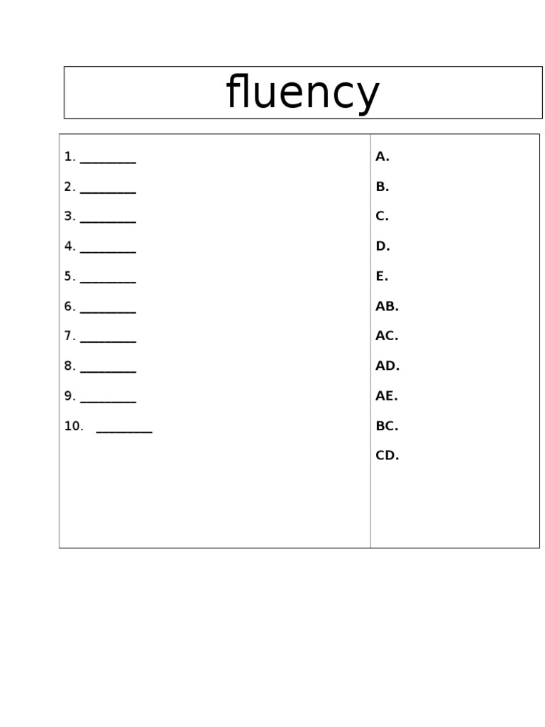 Fluency Template | PDF