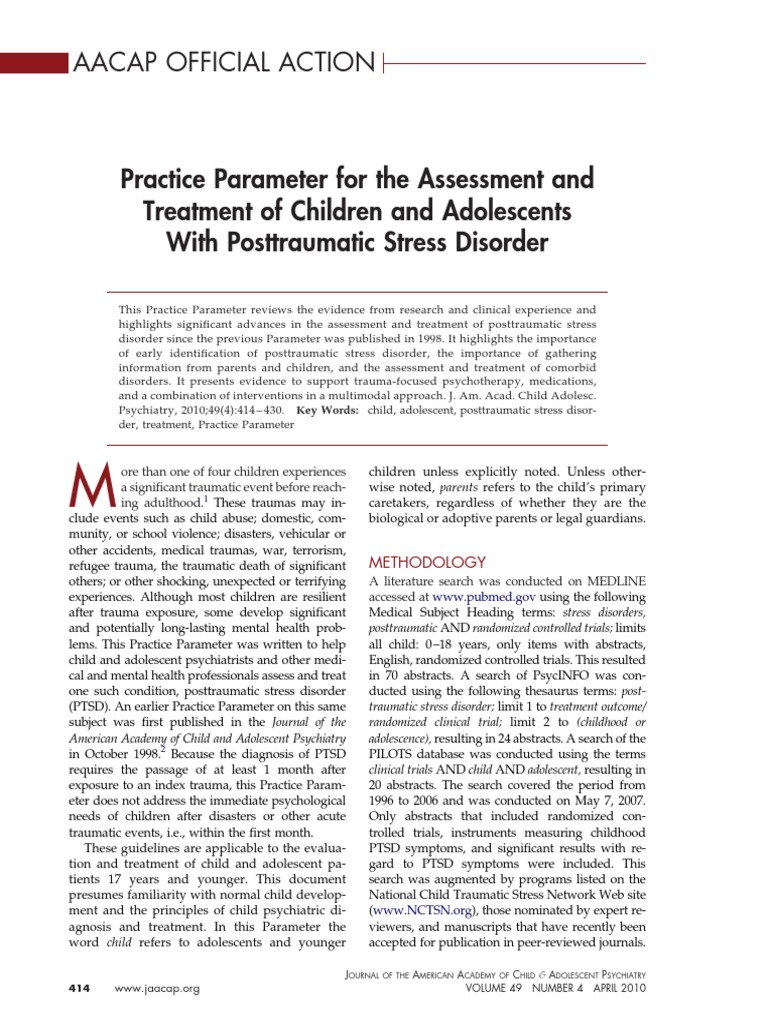 Practice Parameter For The Assessment and Treatment of Children and Adolescents With ...