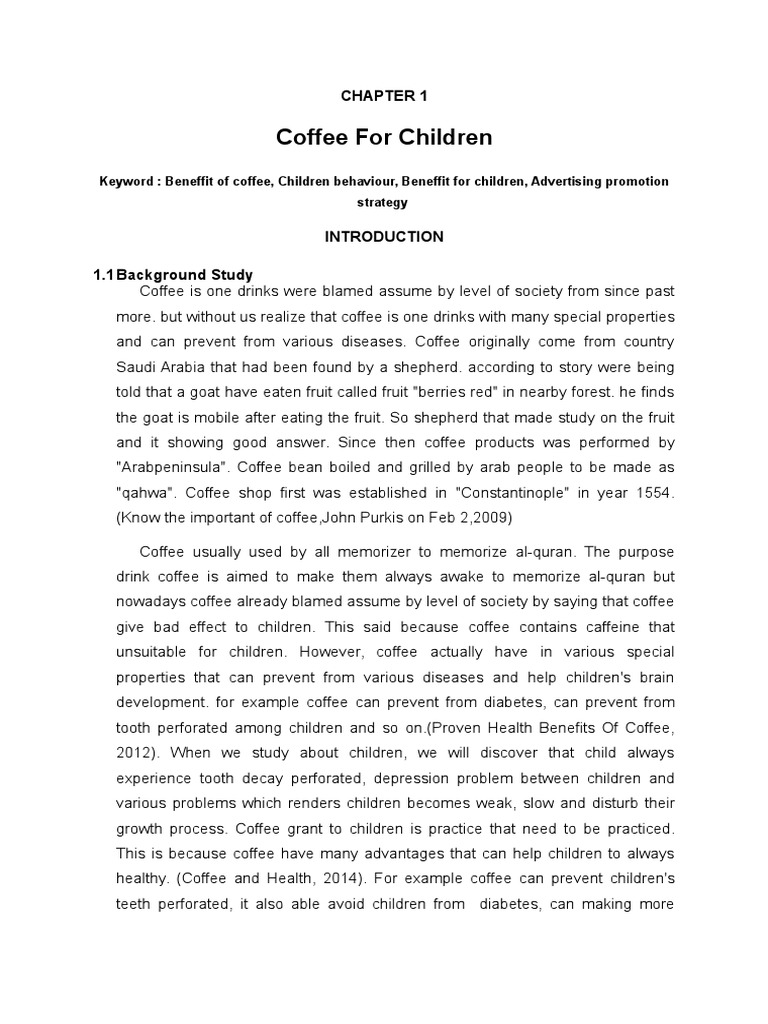 Chapter One Coffee | PDF | Coffee | Food And Drink