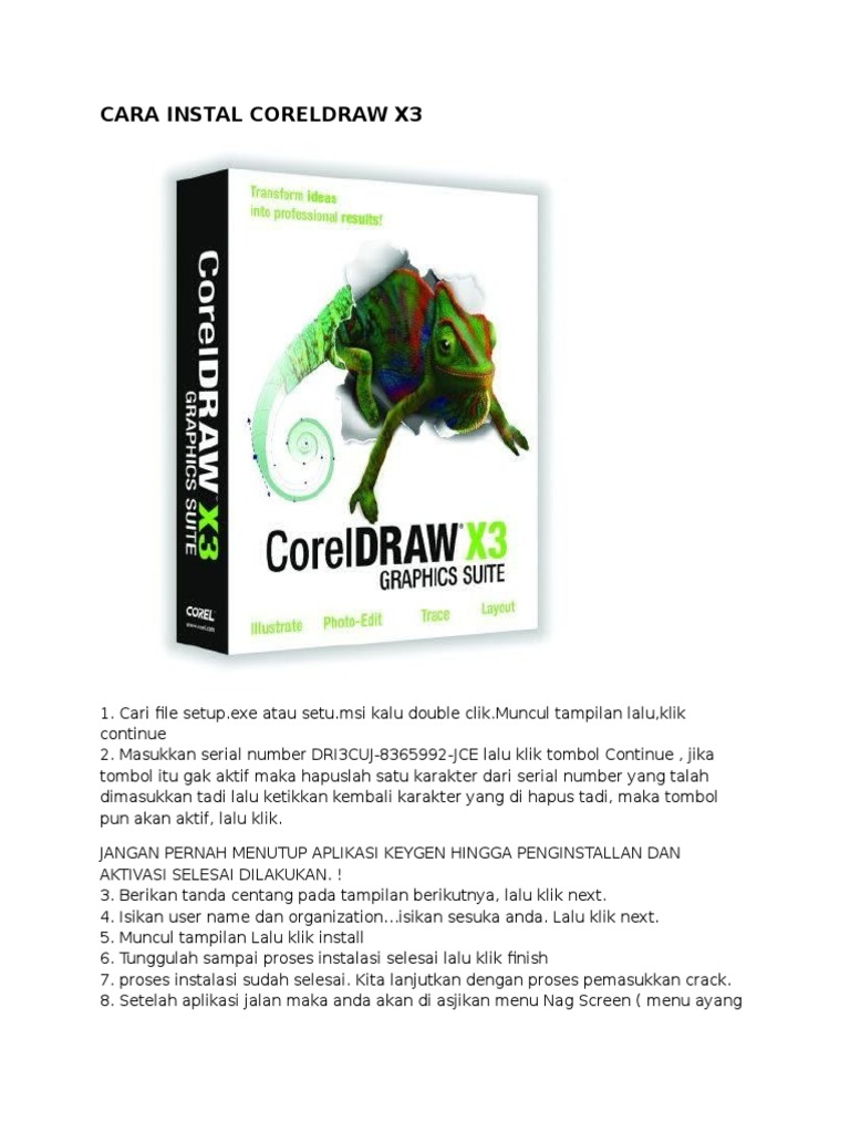Panduan Instalasi CorelDraw X3 | PDF | Bisnis