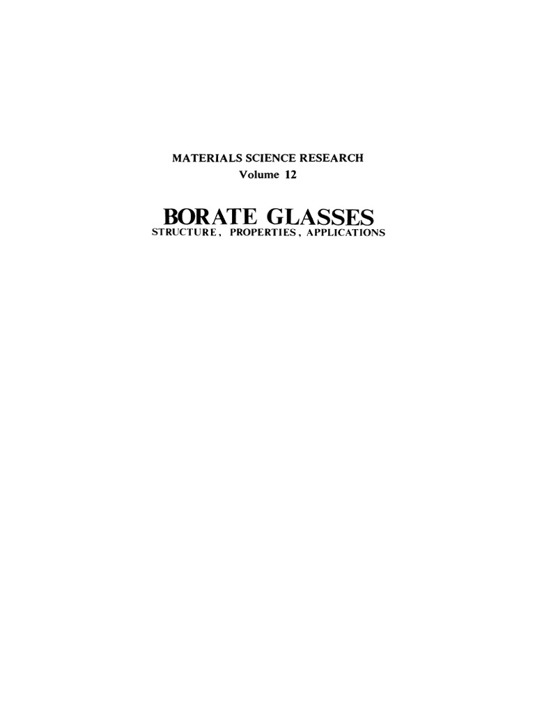 Borate Glass | PDF | Boron | Glasses