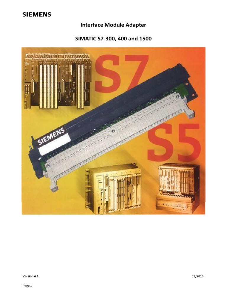 Interface Module Adapter S7 300, S7 400, S7 1500 | PDF | Power Supply ...