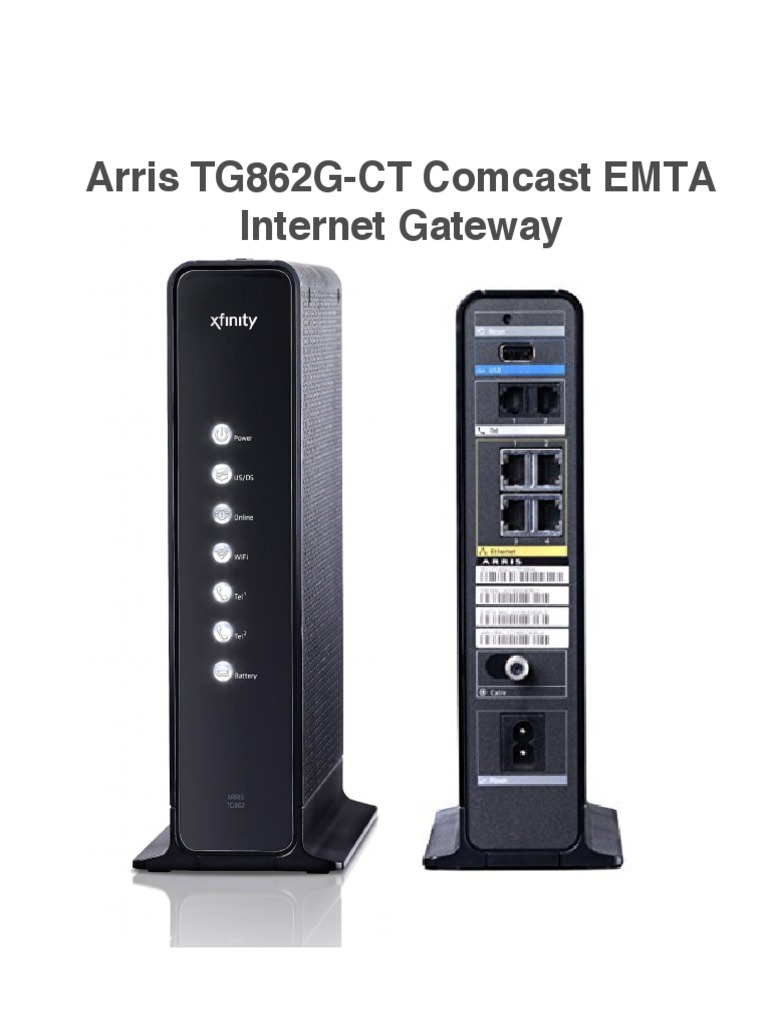 Arris TG862G-CT Comcast EMTA Internet Gateway | PDF