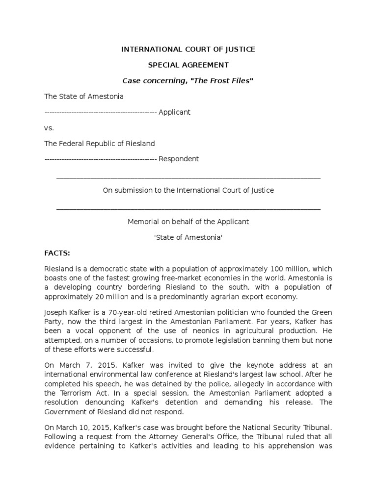 Memorial English Moot Court | Right To A Fair Trial | Human Rights