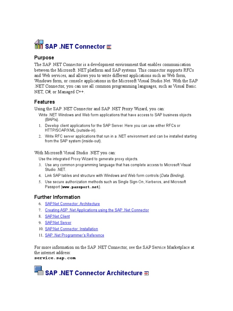 SAP .NET Connector Overview and Example | PDF | Proxy Server ...