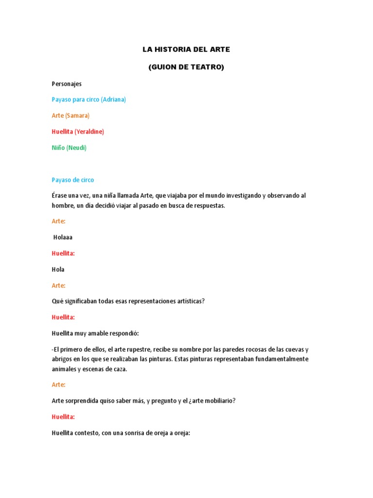 Guion Teatral Grupal | PDF | Payaso