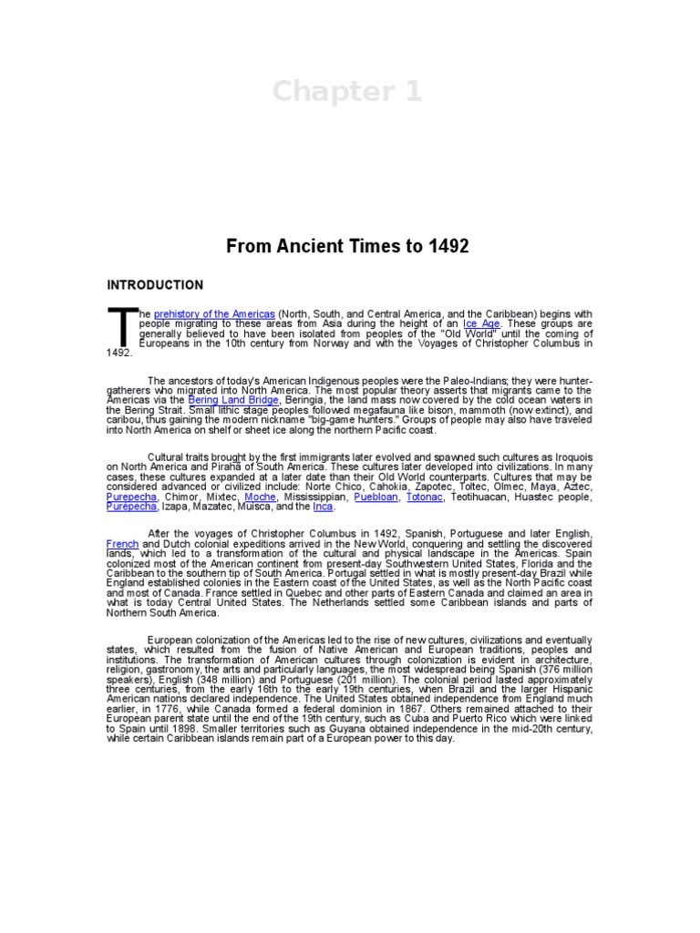US History CH 1 Ancient Times To 1492 | PDF | Aztec | Indigenous ...